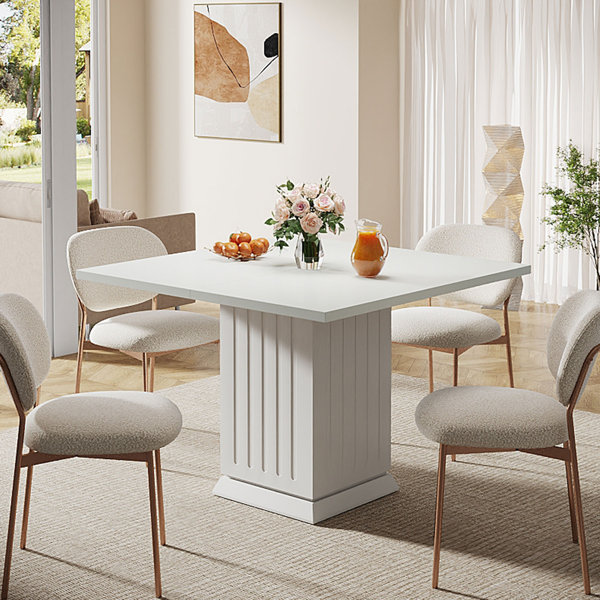 Ebern Designs Modern Square Dining Table For 4 People For Kitchen ...