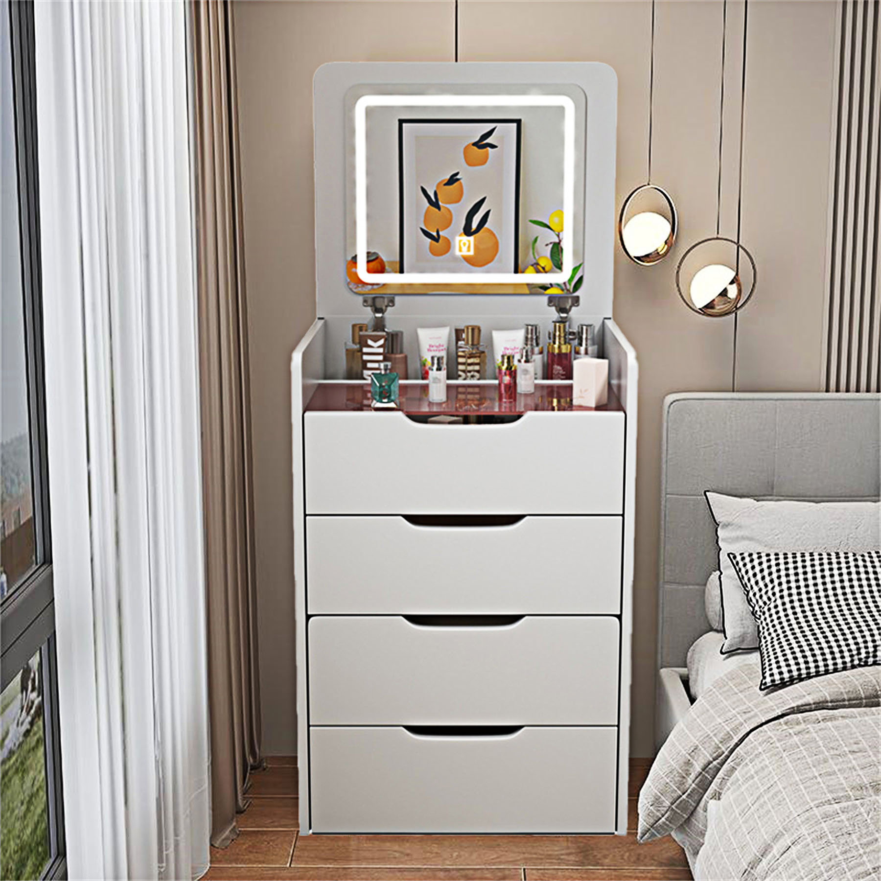 Ebern Designs Small Makeup Vanity Set | Wayfair
