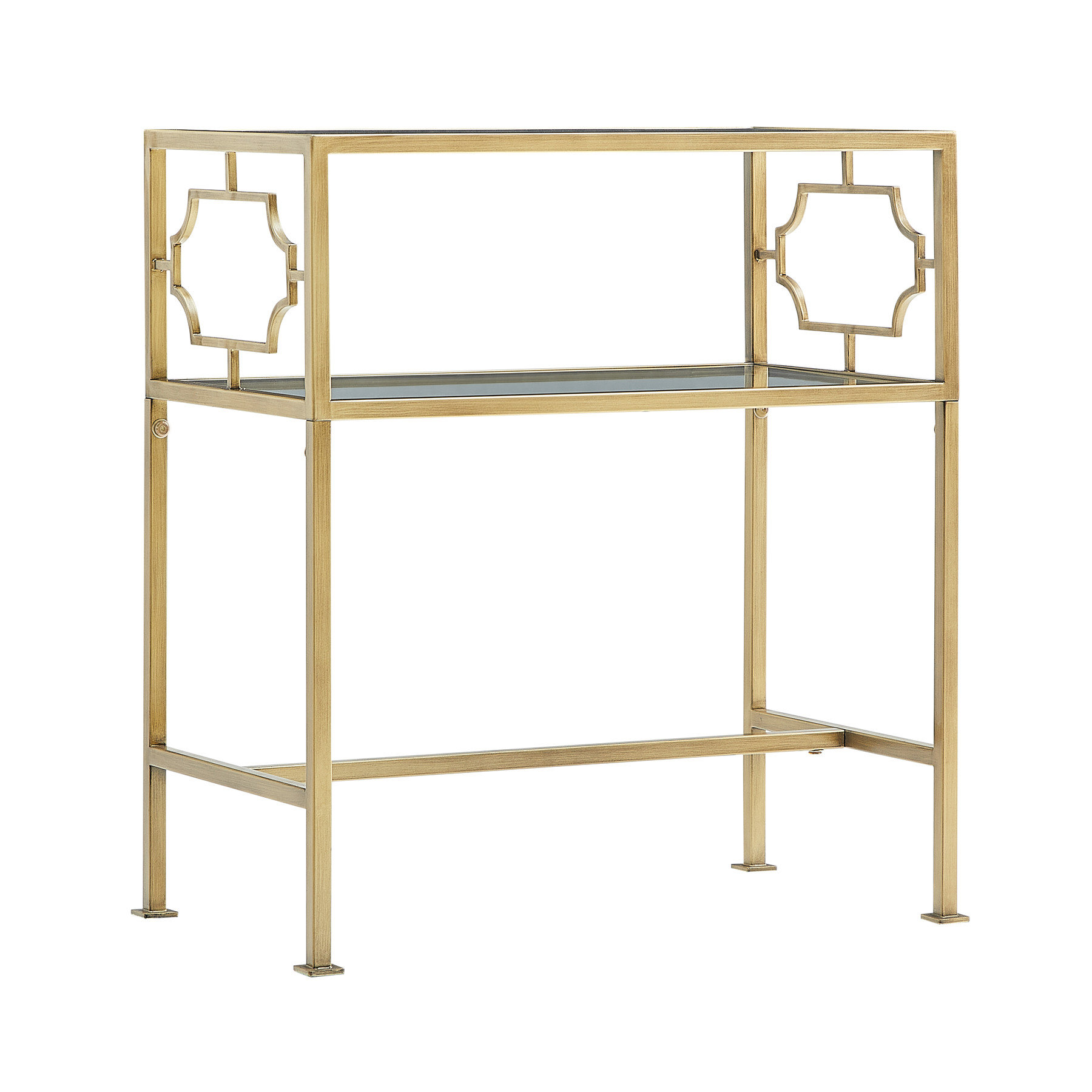 Mercer41 Rectangular Accent Table Made From Antique Gold Metal And ...