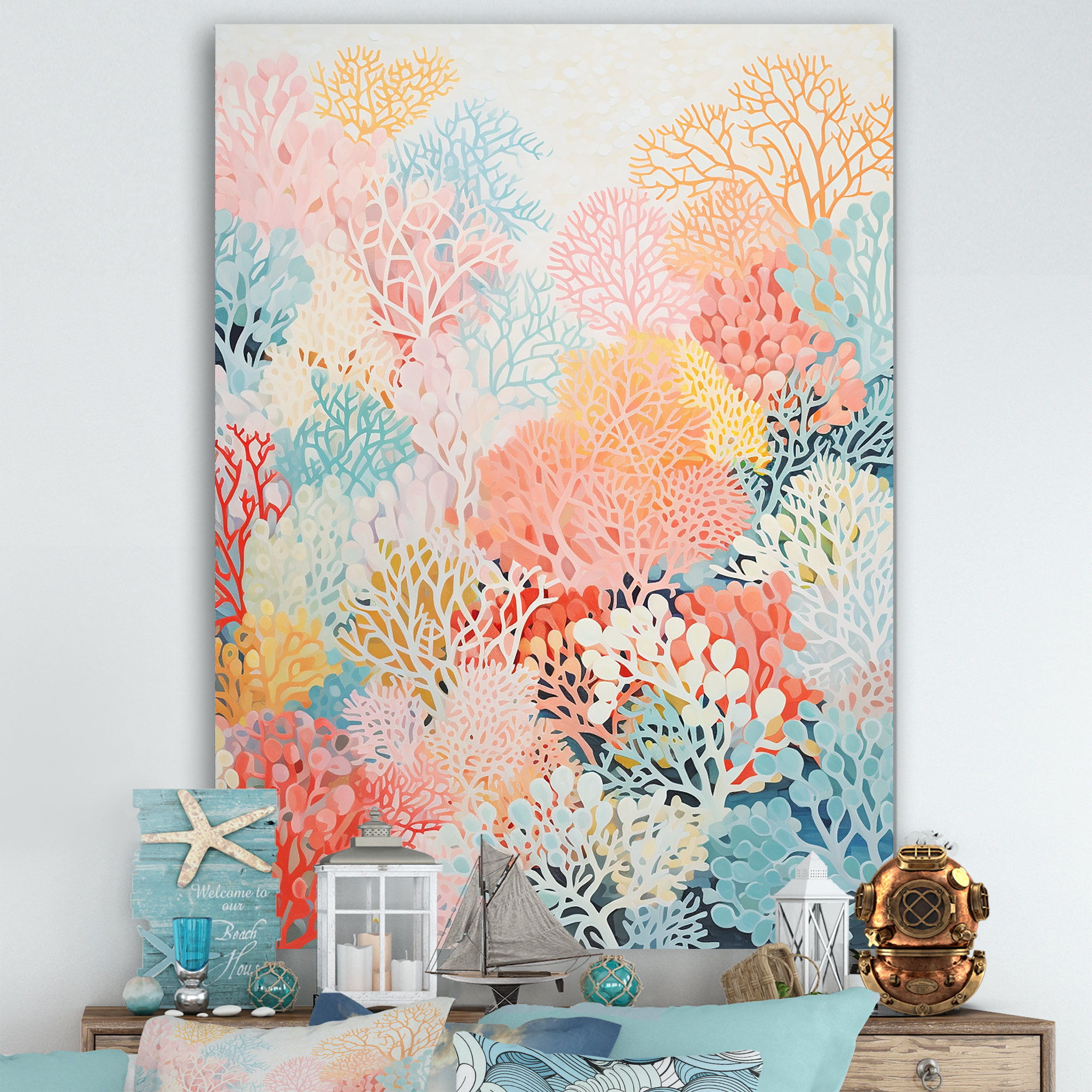 Highland Dunes Coral Reef Barrier Expression - Print | Wayfair