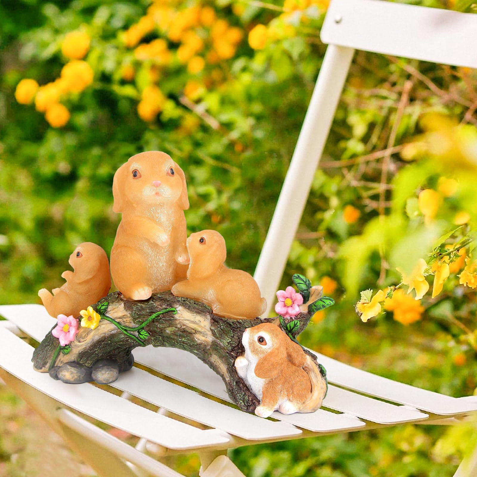 Trinx Solar Garden Outdoor Statue Rabbit Decoration Easter Decoration ...