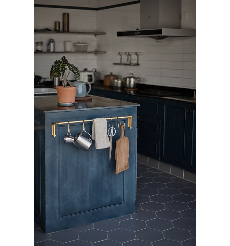ALOTOFBRASSERA Rustic Solid Brass Kitchen Utensil Rail | Perigold