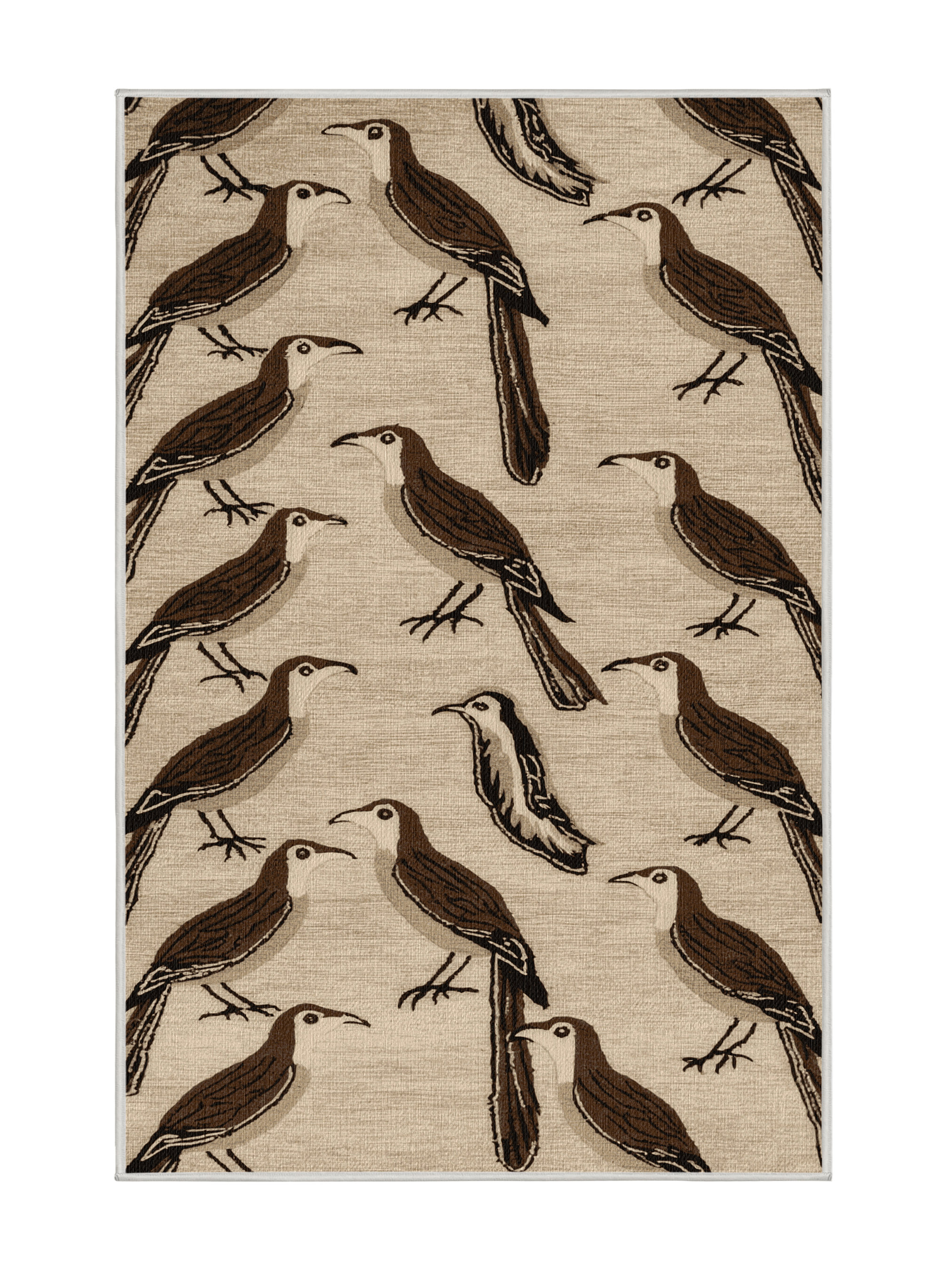 Dakota Fields Washable Light vented Bulbul Birds Area Rug | Wayfair