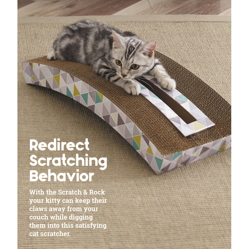 Petstages Scratch & Rock Corrugated Scratcher With Catnip | Wayfair