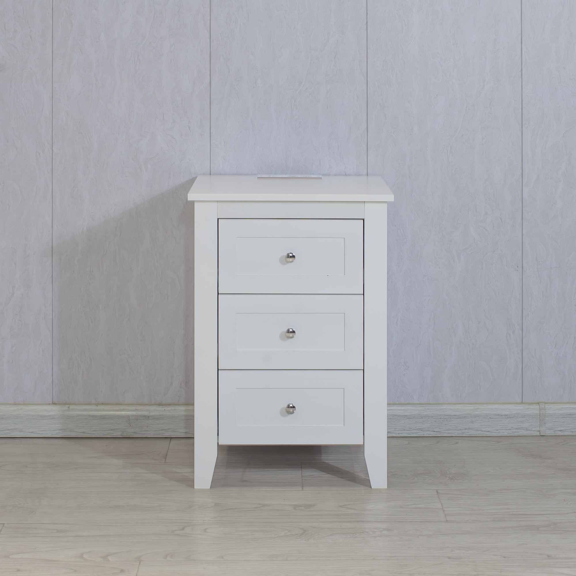 Mercer41 White 3 Drawer Nightstand with Charging Station and USB Ports ...