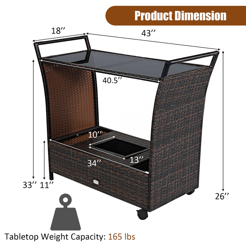 Red Barrel Studio® Gurney Slade Bar Cart & Reviews | Wayfair