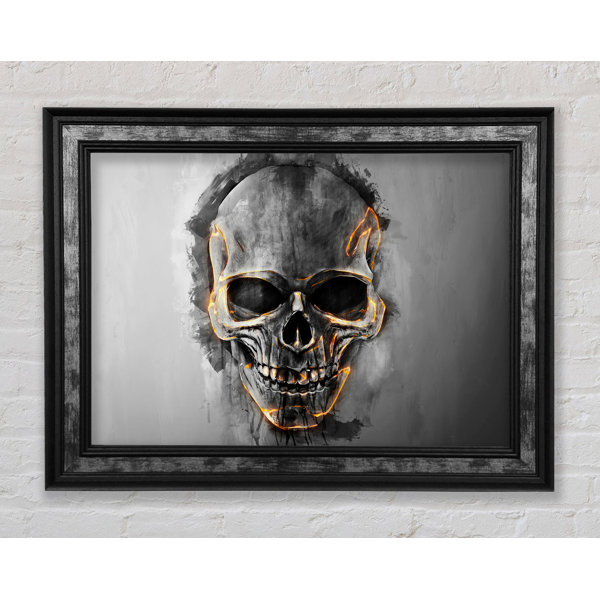 Happy Larry Fire Skull Framed Print | Wayfair.co.uk