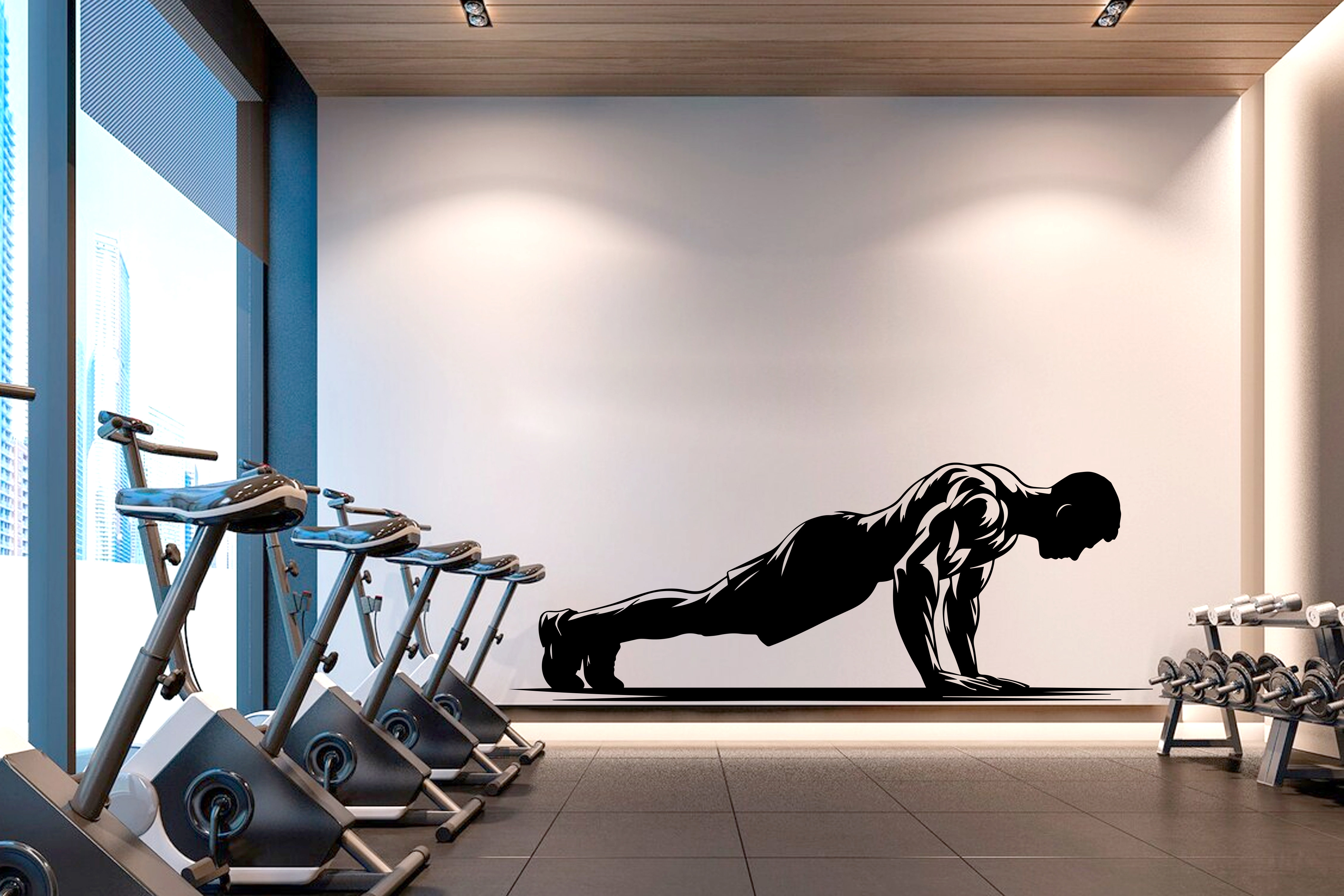 Lark Manor™ Gym Push Ups Men Wall Decal Afro Girl Power Fitness Quote ...