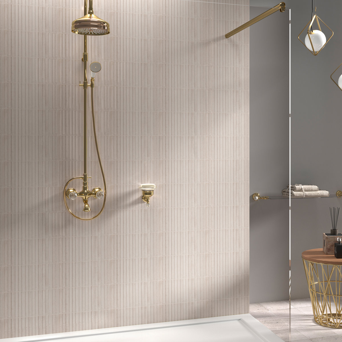 TileBar Curve Fluted 6X12 3D Glossy Ceramic Tile | Perigold
