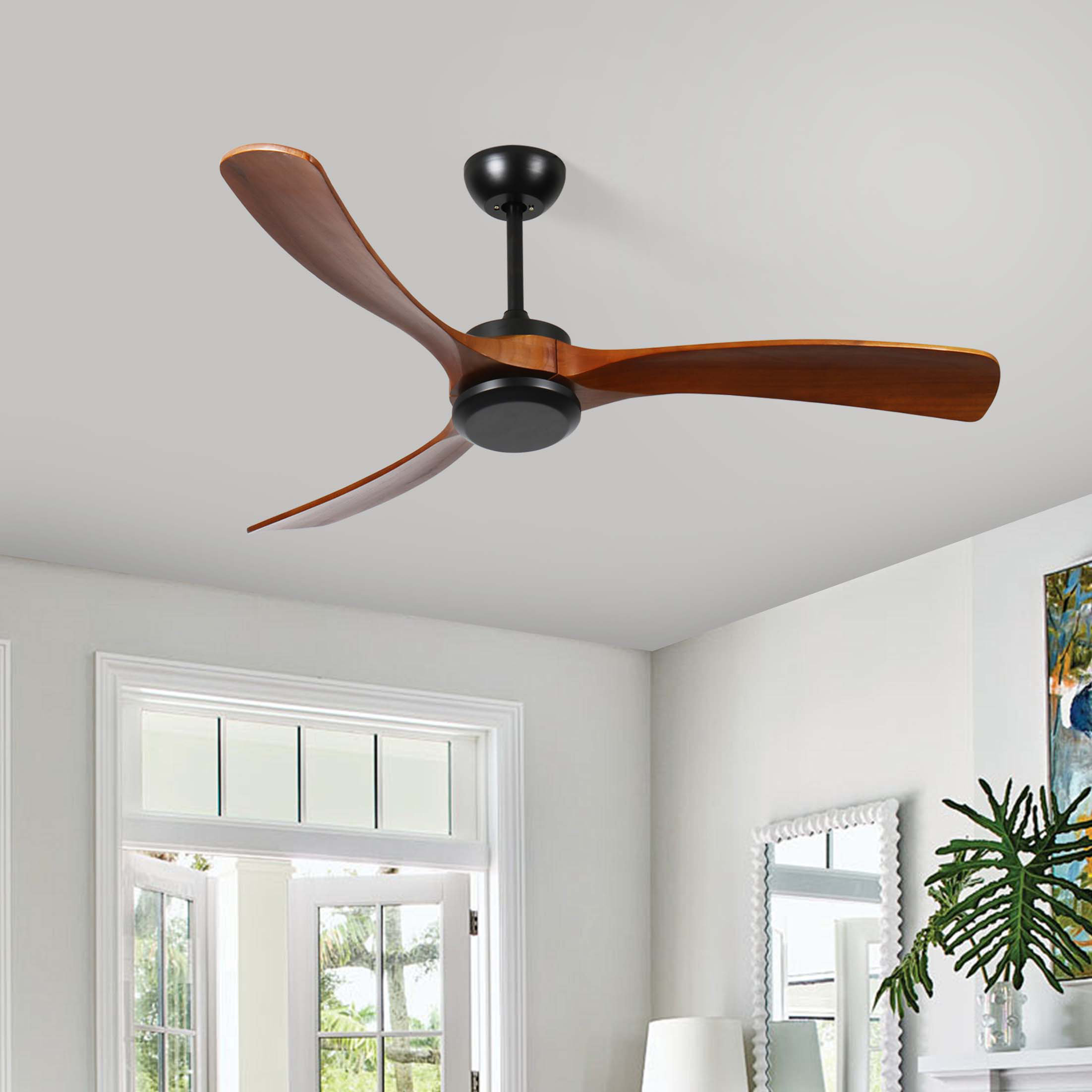 Ivy Bronx 72 Inch wood Ceiling Fan no light with Remote Control, Low ...