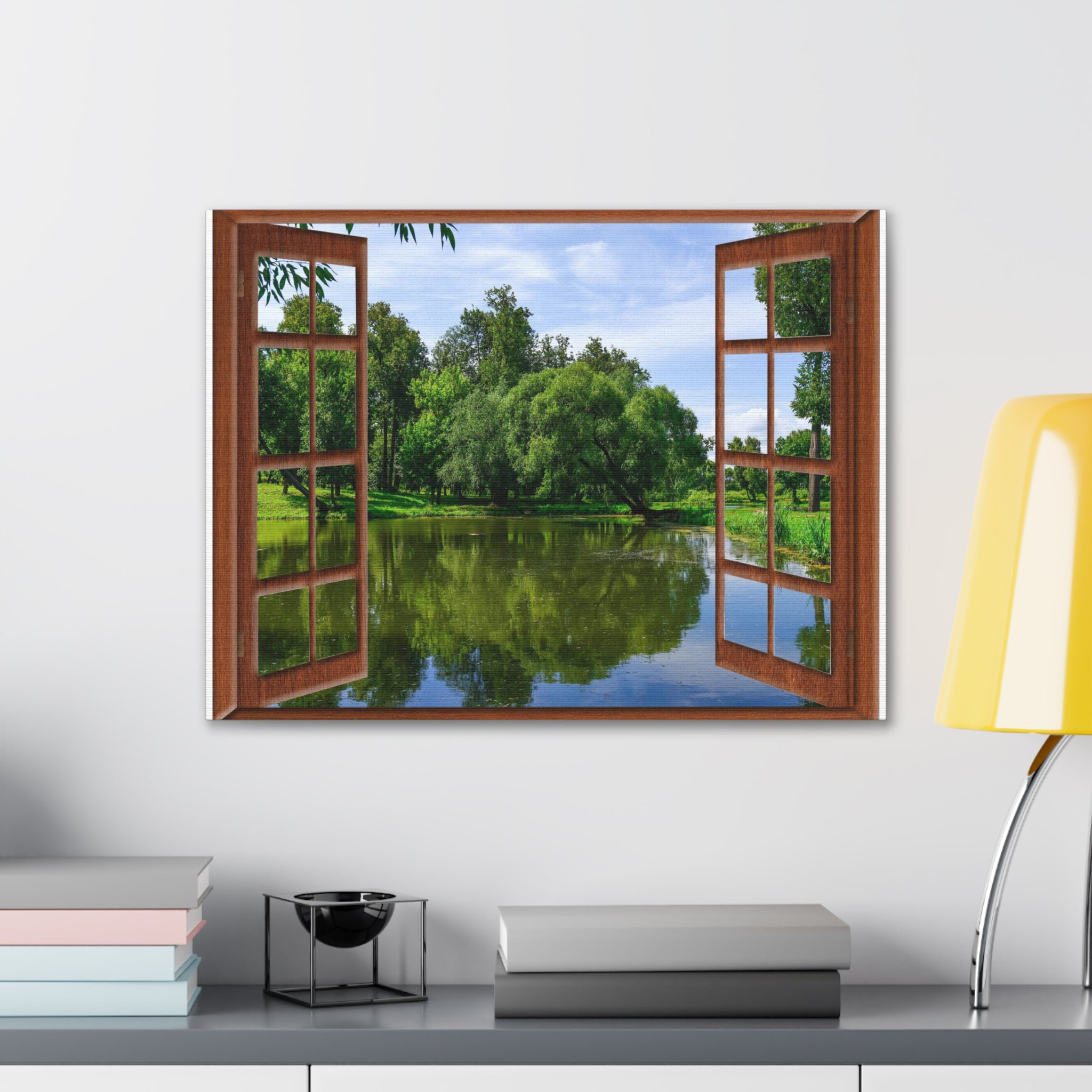 Latitude Run® Canvas Print Wall Art Window Jungle Lake Nature ...