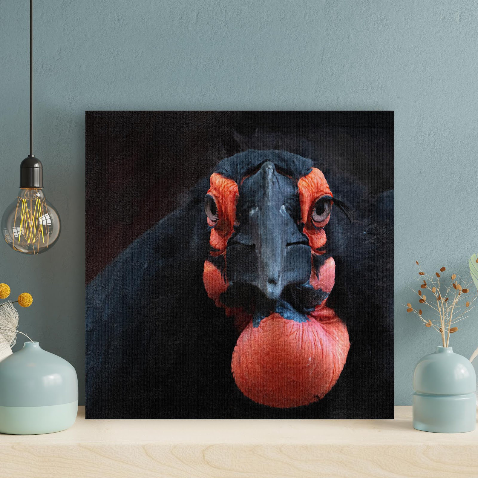 Latitude Run® Black Bird With A Red Hump - 1 Piece Rectangle Graphic ...