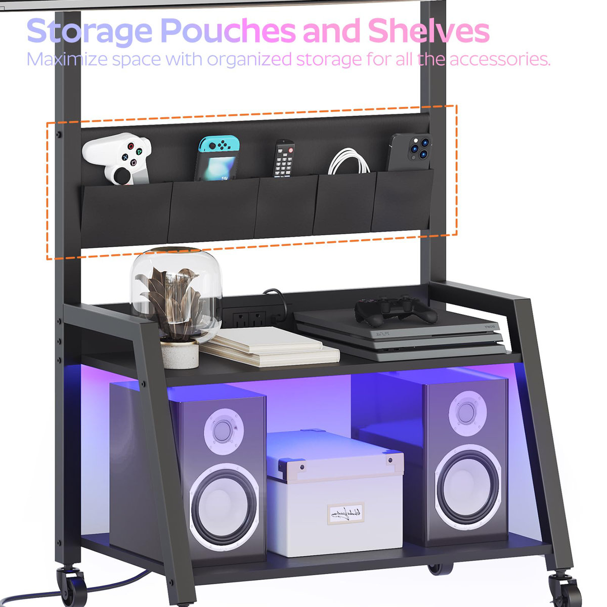 Ebern Designs Milburn Rolling TV Stand with Power Outlet | Wayfair