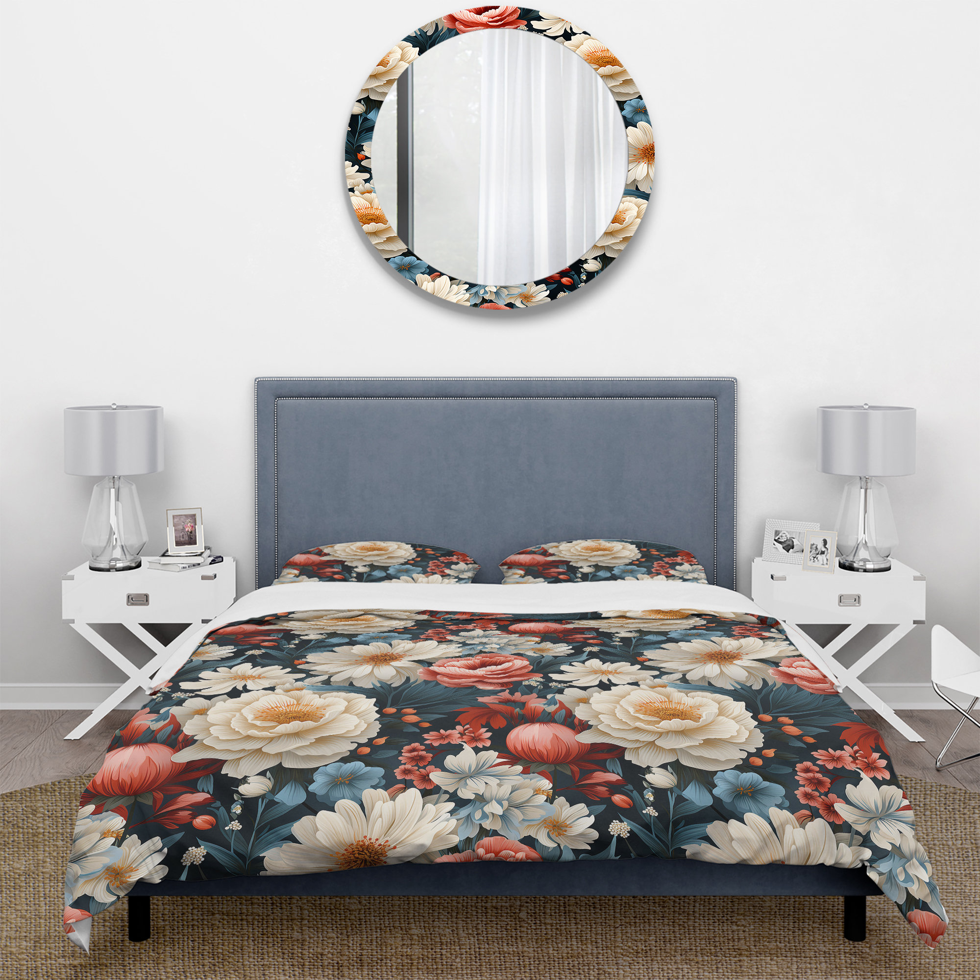 Design Art Vintage Colors Eclectic Floral Collage II - Eclectic Duvet ...