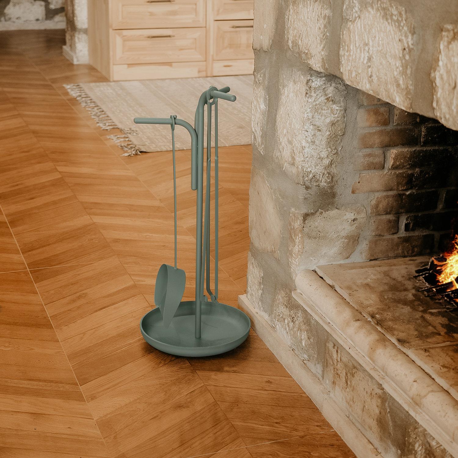 Latitude Run® Tub Fireplace Accessory Set – Sleek Metal Poker, Tongs ...