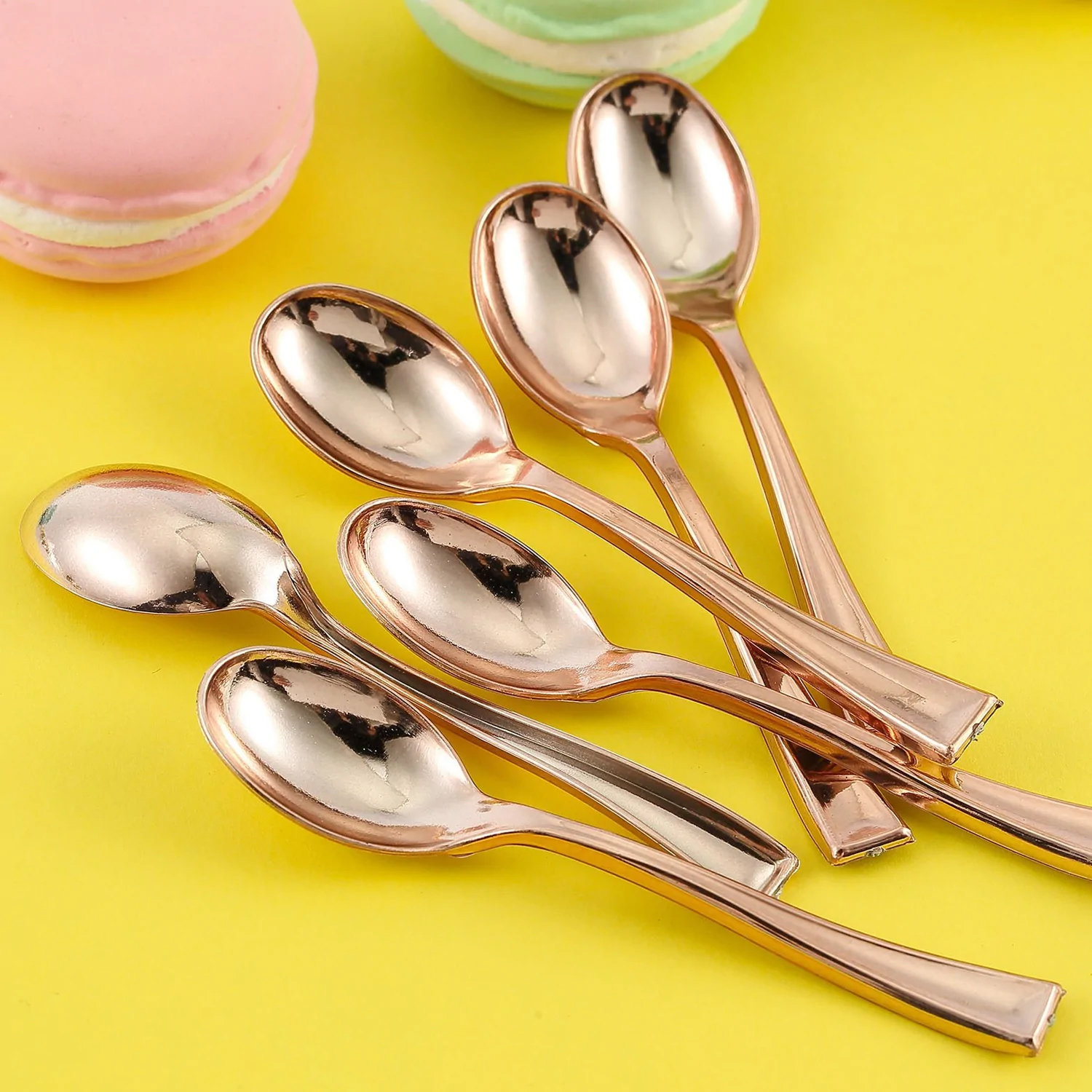 Nicole Fantini Disposable Gold Mini Plastic Spoons 4.5 inches | Wayfair