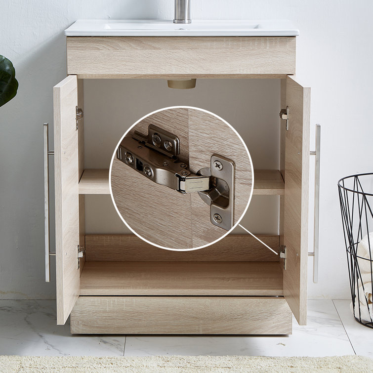 Ebern Designs Quinnlyn 24" Danube Wood Grain Country Free-standing 2 ...