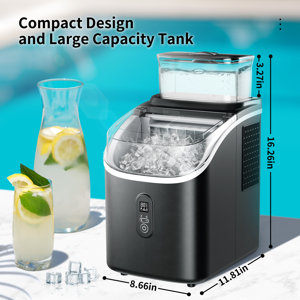 Simzlife 34 Lb. Daily Production Nugget Ice Maker Countertop with ...