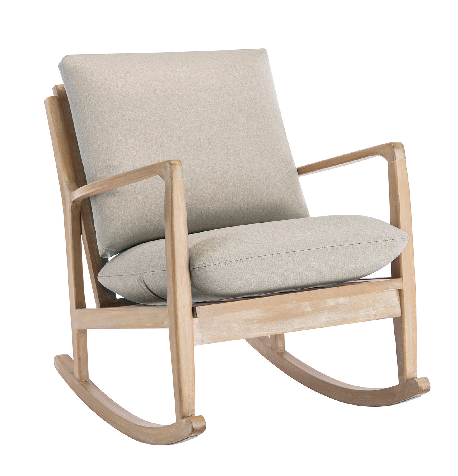 Gracie Oaks Solid Wood Rocking Chair, rocker, upholstered rocker ...