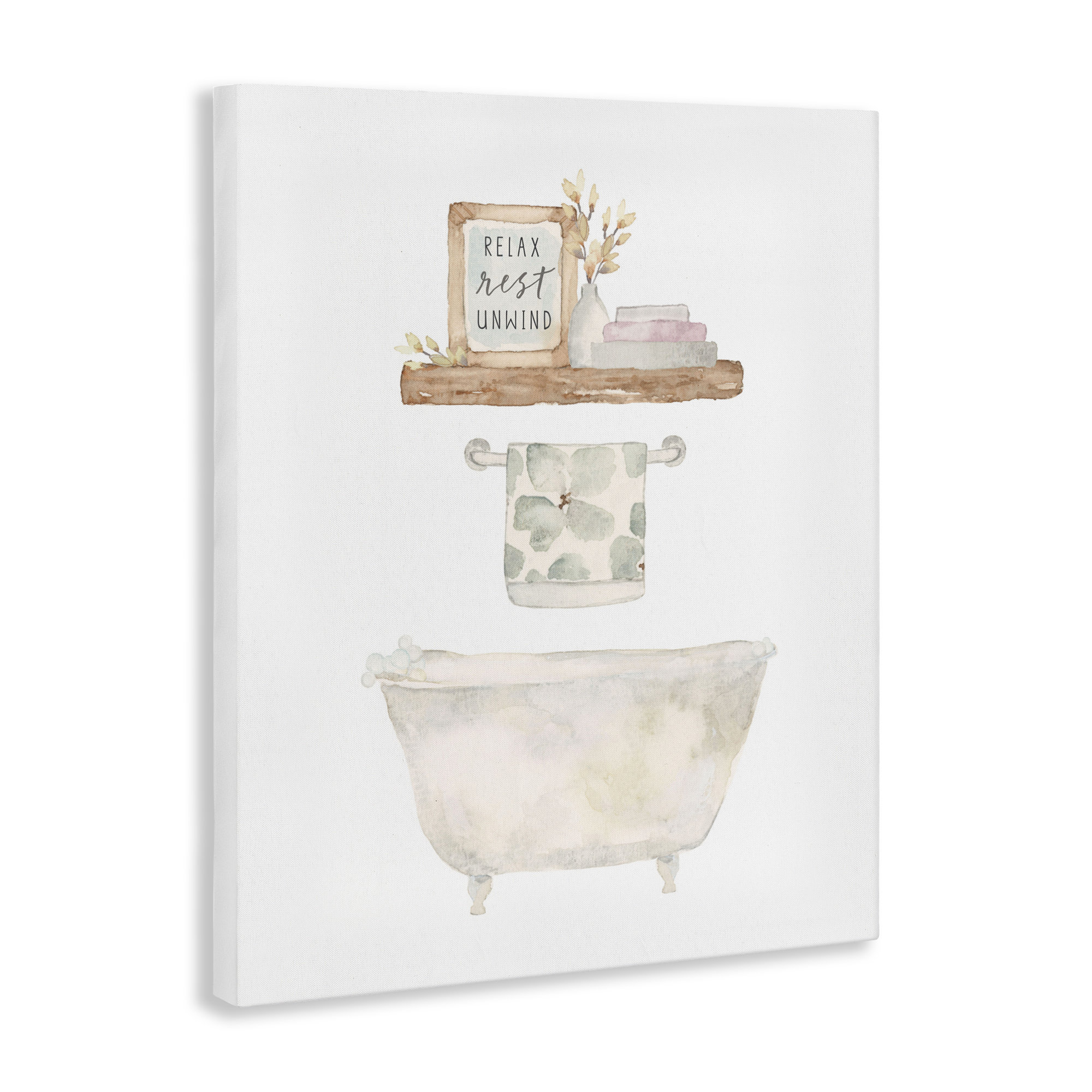 Dakota Fields «Relax Unwind Minimal Bath Canvas», conception par Blue ...