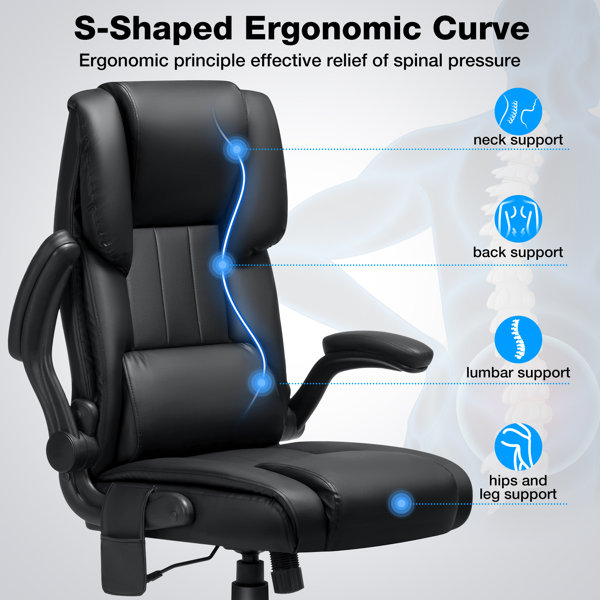 Latitude Run® Heated Massage Executive Office Chair Ergonomic Office ...