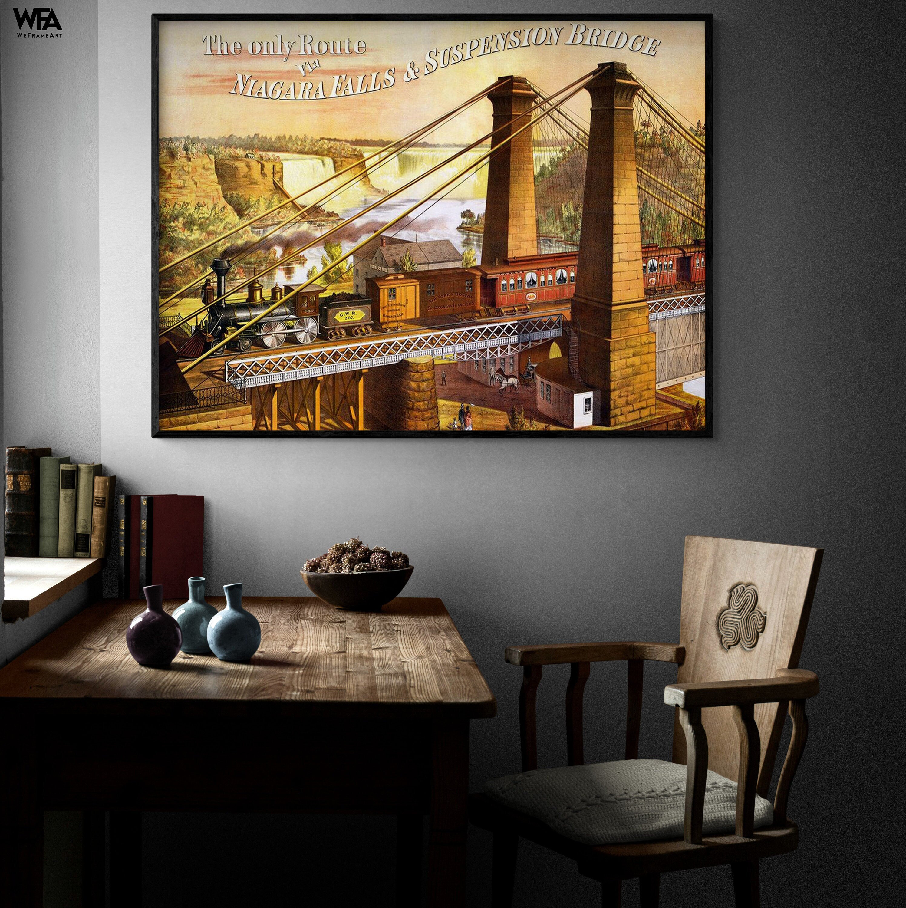 WeFrameArt Niagara Falls Train Travel, Canadian Vintage Poster, Retro ...