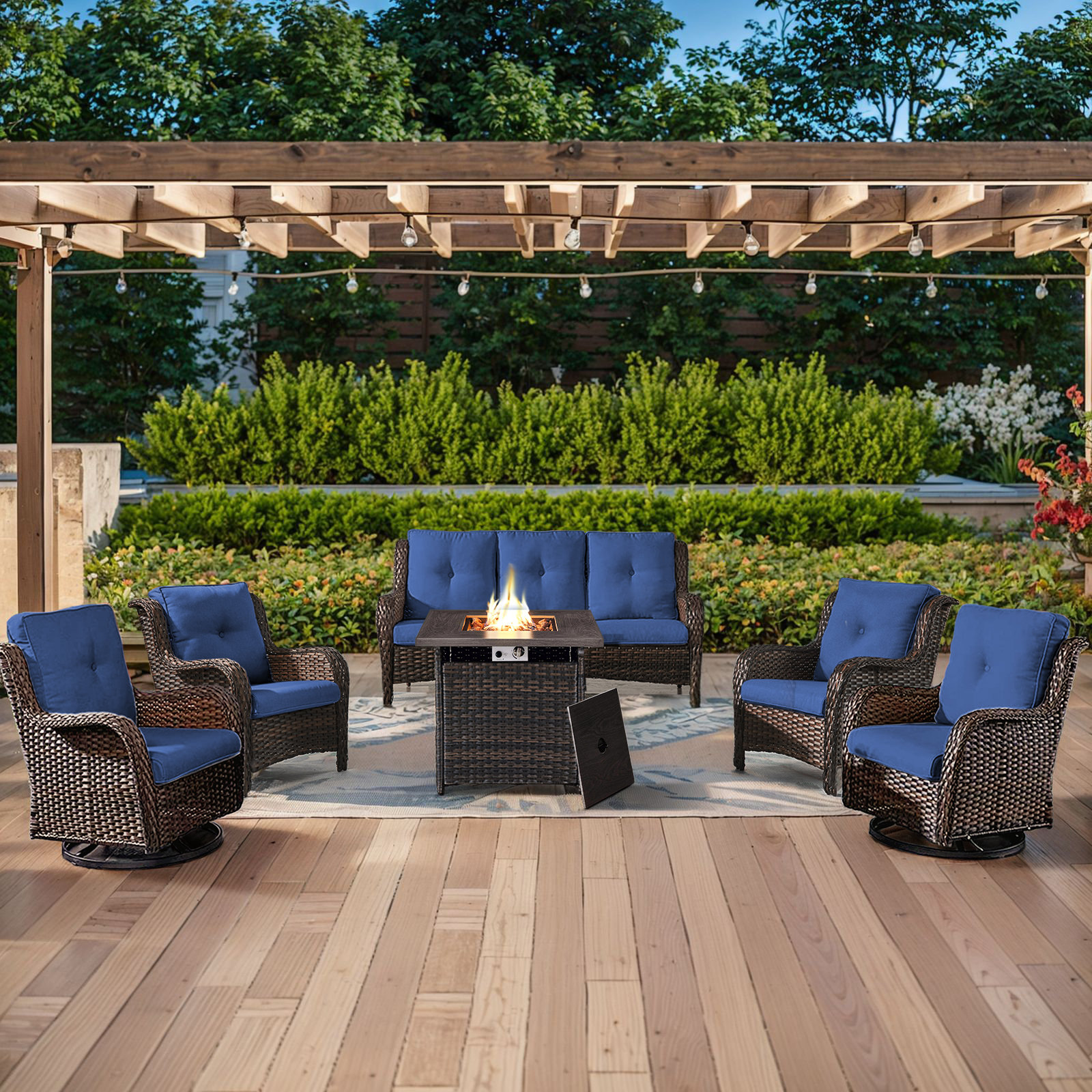 Red Barrel Studio® Schutt 7 - Person Outdoor Wicker/Rattan Seating ...