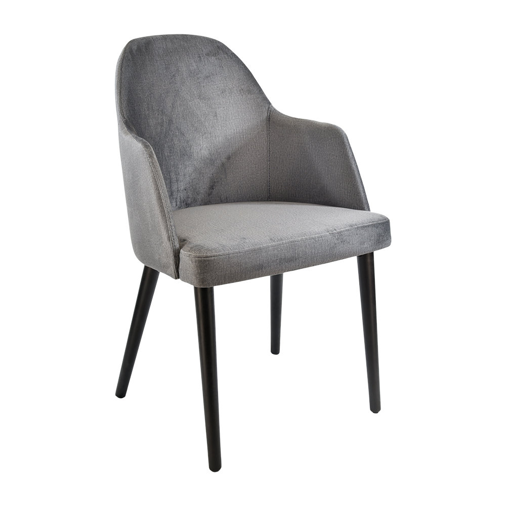Everly Quinn Denby Velvet Arm Chair Dining Chair | Wayfair