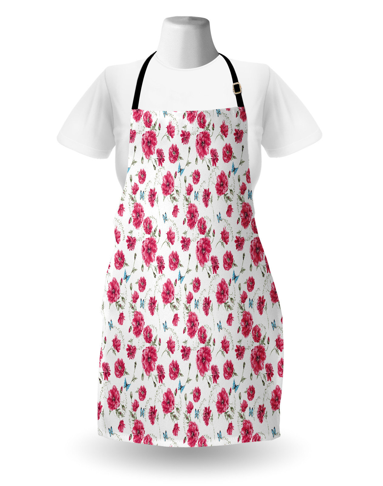 East Urban Home Butterfly Apron Unisex, Poppy Flora Blossoms, Adult ...