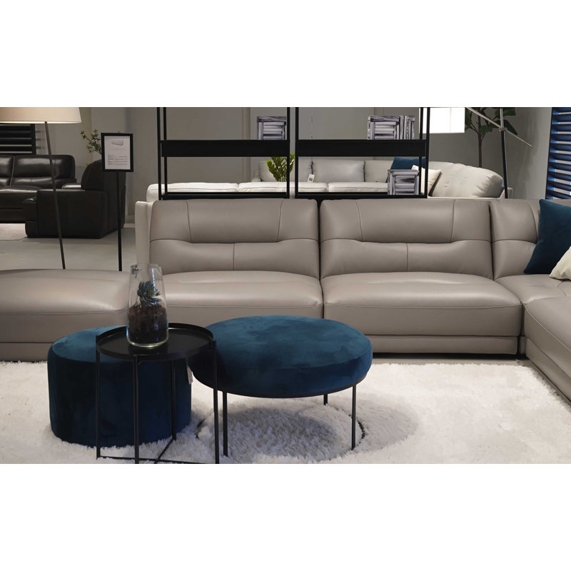 Wade Logan® Audrik 171" Wide Genuine Leather Reversible Modular Corner ...