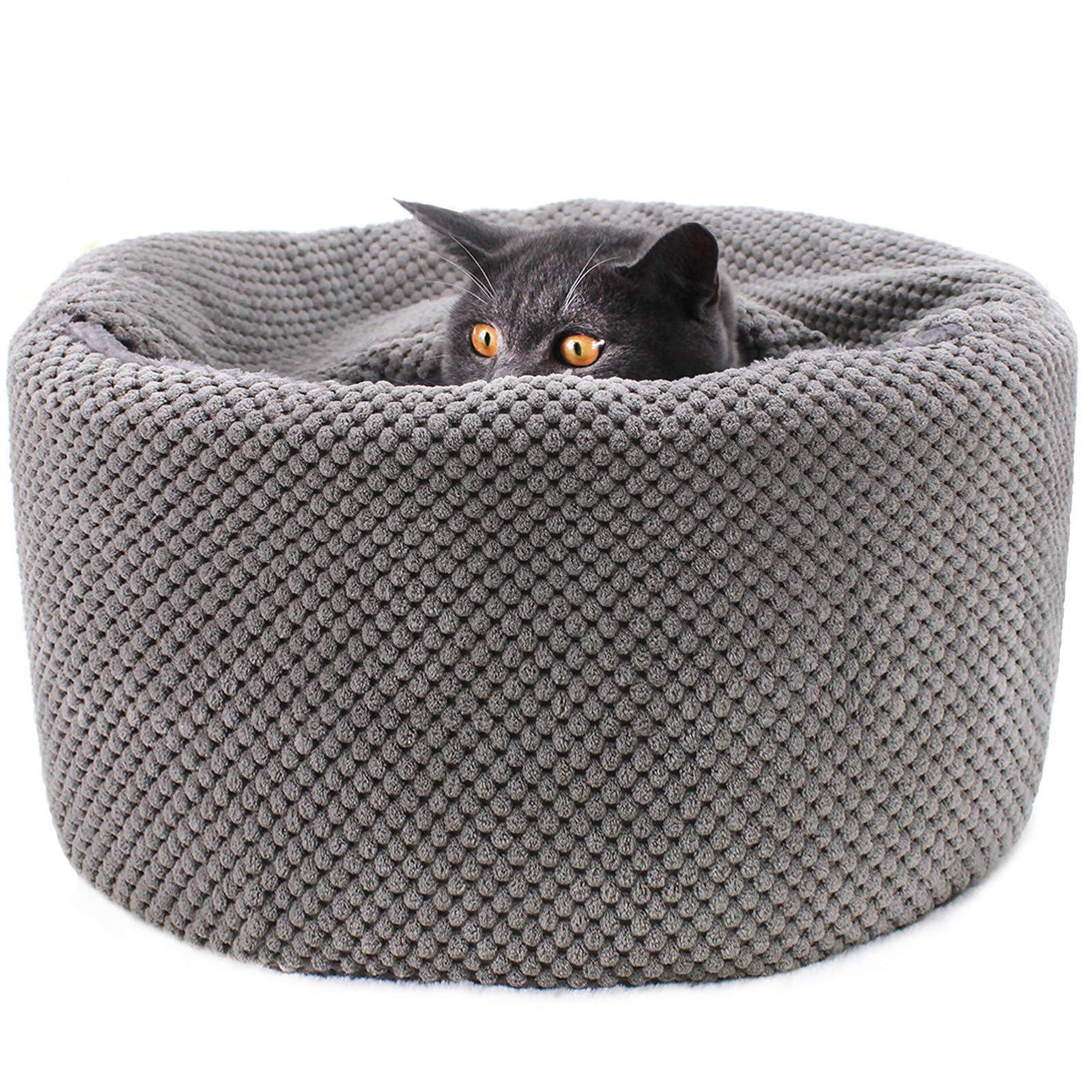 Tucker Murphy Pet™ Large Enclosed Cat Bed – Soft, Washable Round Cave ...