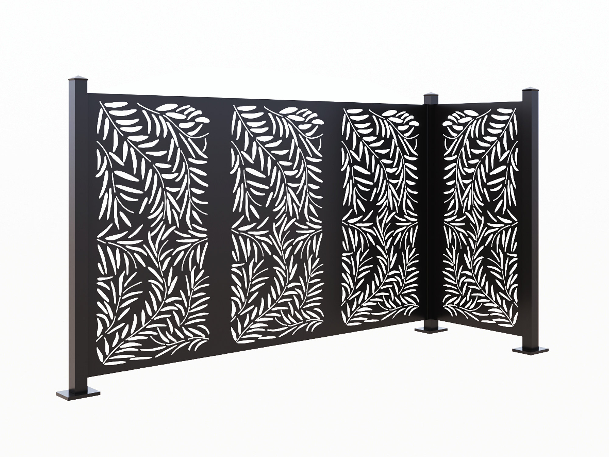 Porpora 79'' W x 53'' H Laser Cut Metal Privacy Screen Fence ...