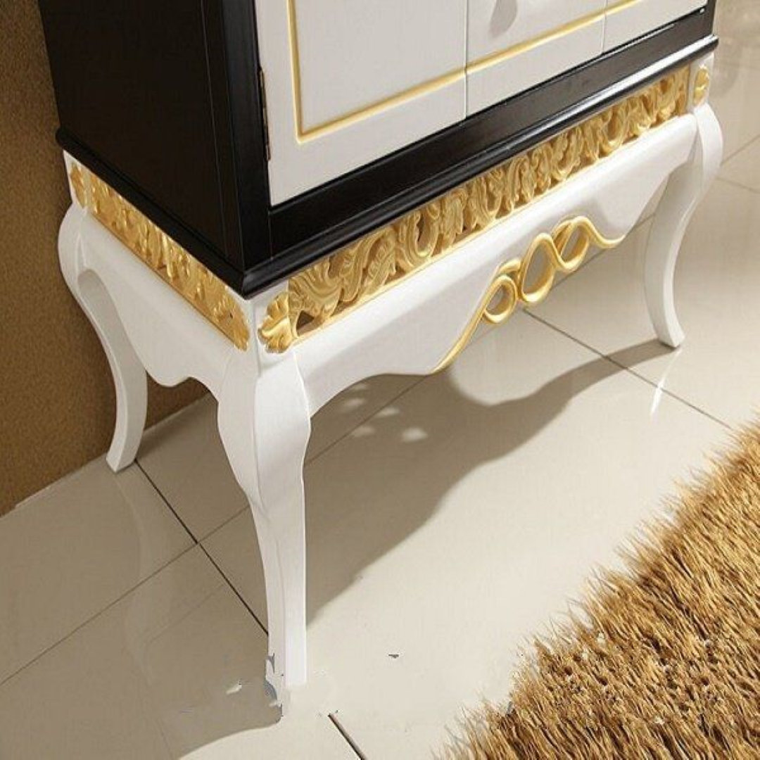 Rosdorf Park Juno Luxury Antique Style Oak Solid Wood Vanity Set ...