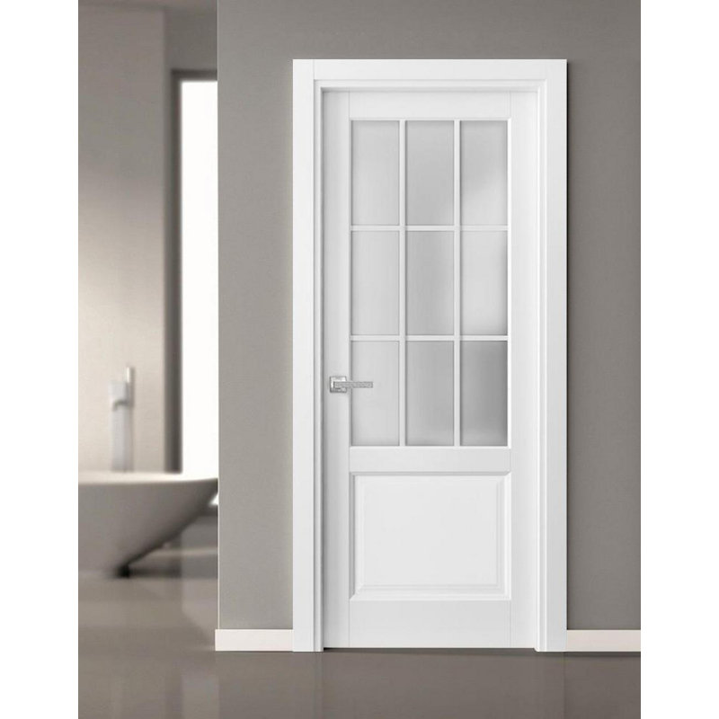 SARTODOORS Felicia Frosted Glass Standard White Door | Wayfair