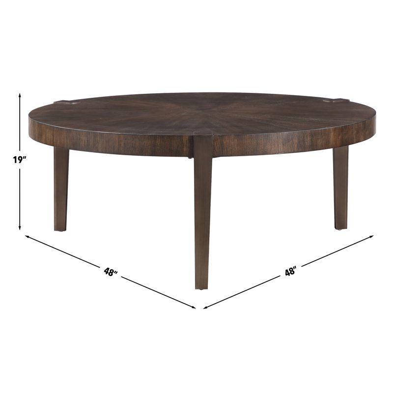 Ebern Designs 48" Round Wood and Iron Coffee Table & Reviews | Wayfair