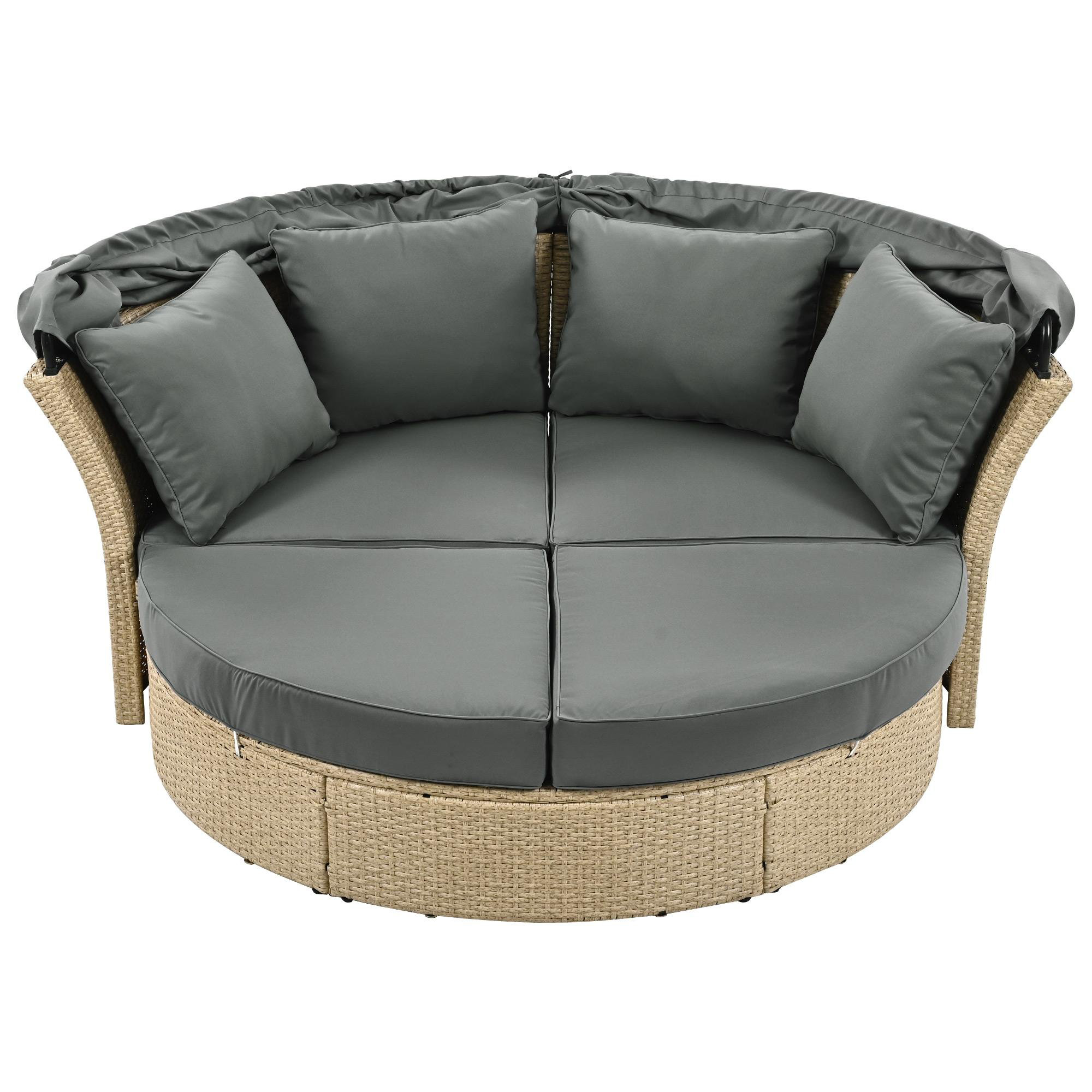Bay Isle Home™ Outdoor sectional daybed with canopy | Wayfair