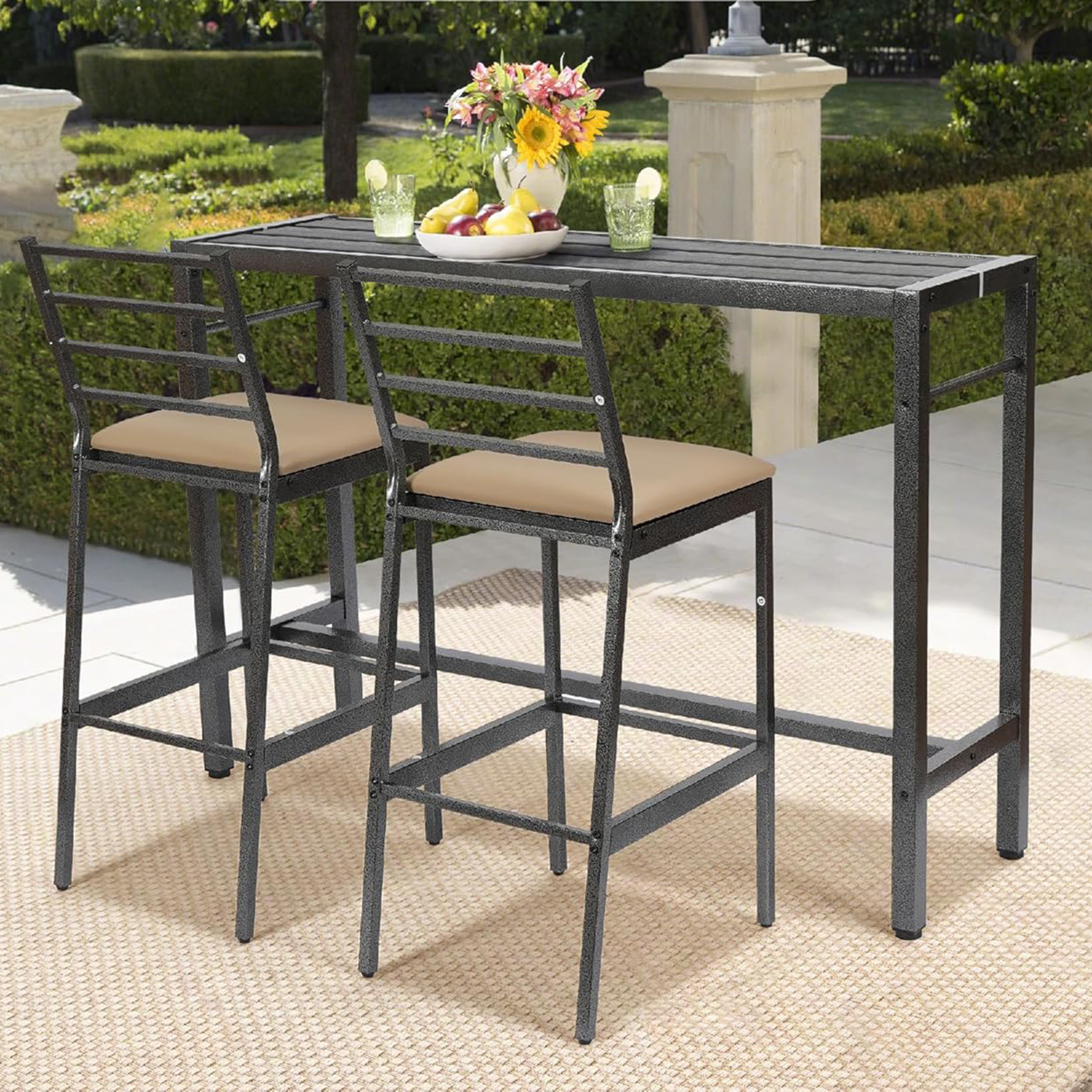 Latitude Run® Outdoor Dining Tables,55" Rectangular Pub Height High Top ...