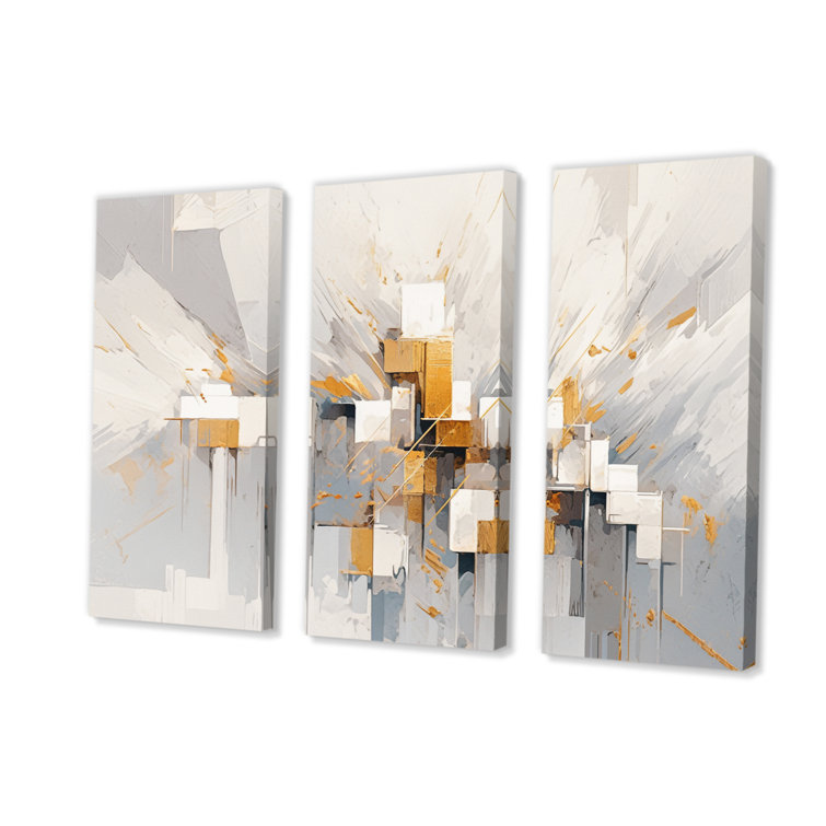 Wrought Studio Beige And Gold Cubist Kaleidoscope V - Cubism Canvas ...