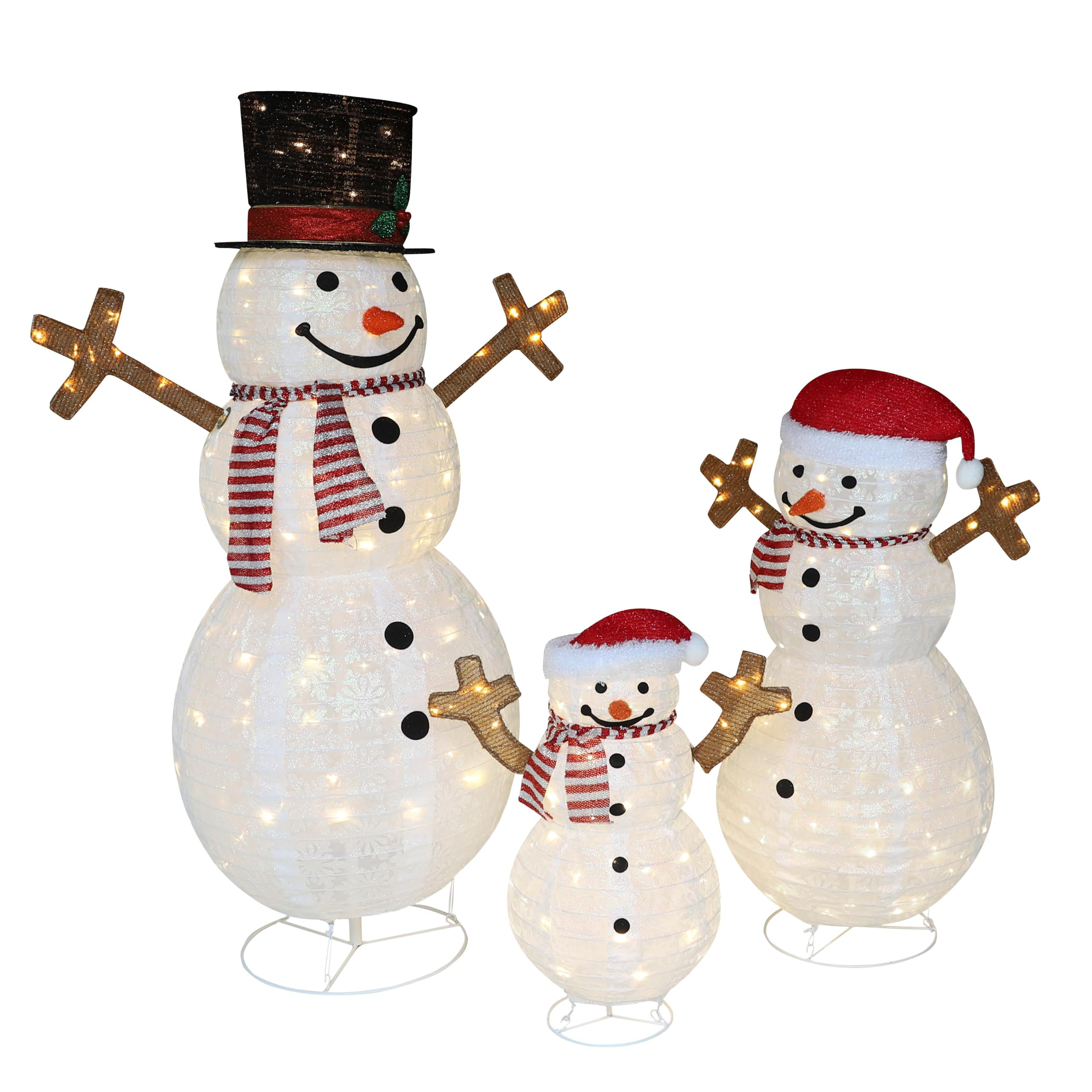 The Holiday Aisle® Pop-Up Snowman Family, Pre-Lit Holiday Decoration ...