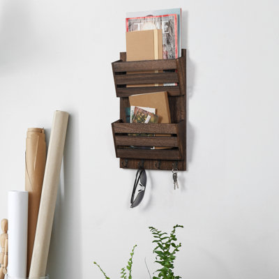 Loon Peak® Bennita Solid Wood Wall Organizer with Mail Storage ...