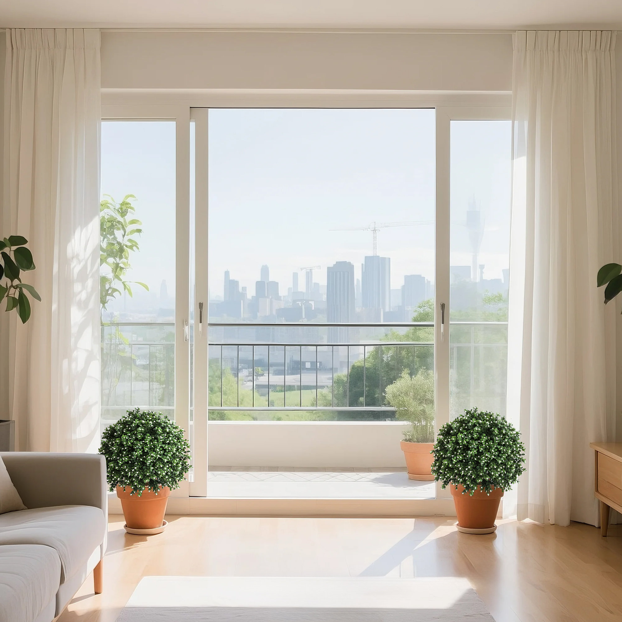 Primrue 20 Inch Artificial Topiary Boxwood Ball Trees(set Of 2 ...