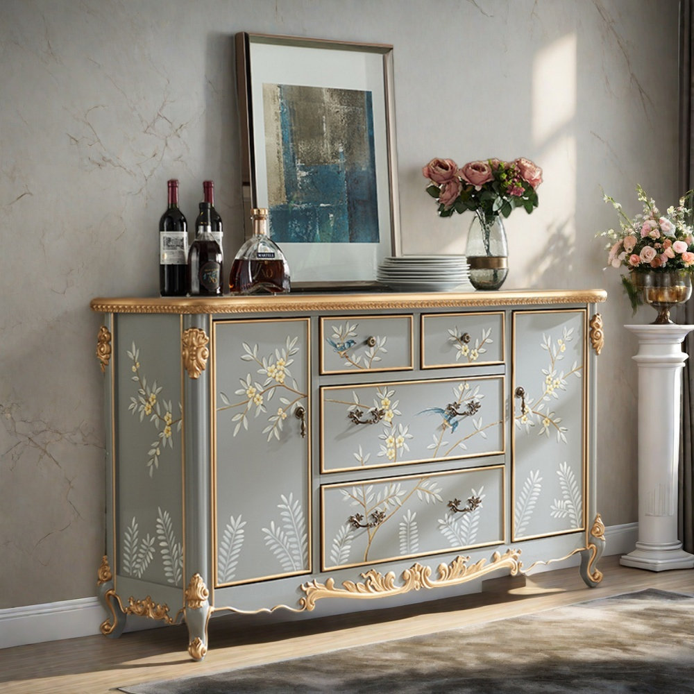 NICECABINET Retro Light Luxury Painted Wooden Sideboards | Wayfair