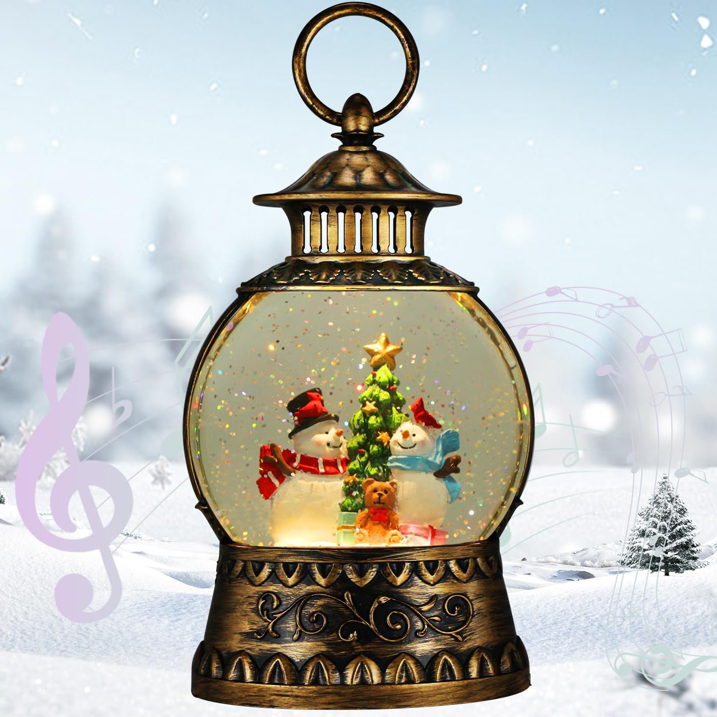 The Holiday Aisle® Christmas Snowman Snow Globe, Snowman Musical Snow ...