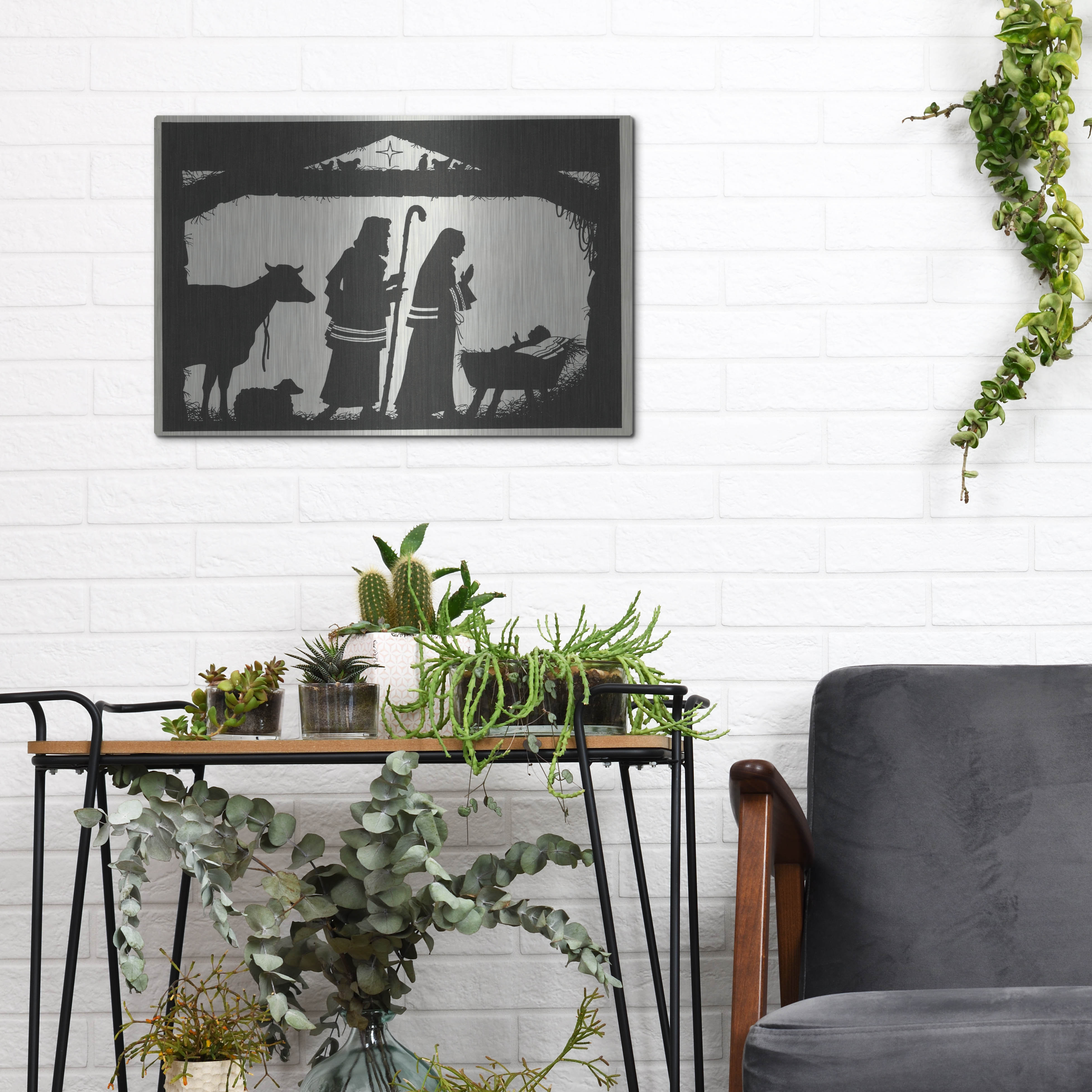 Red Barrel Studio® 'Away In A Manger' by Tis the season Metal Wall Art ...