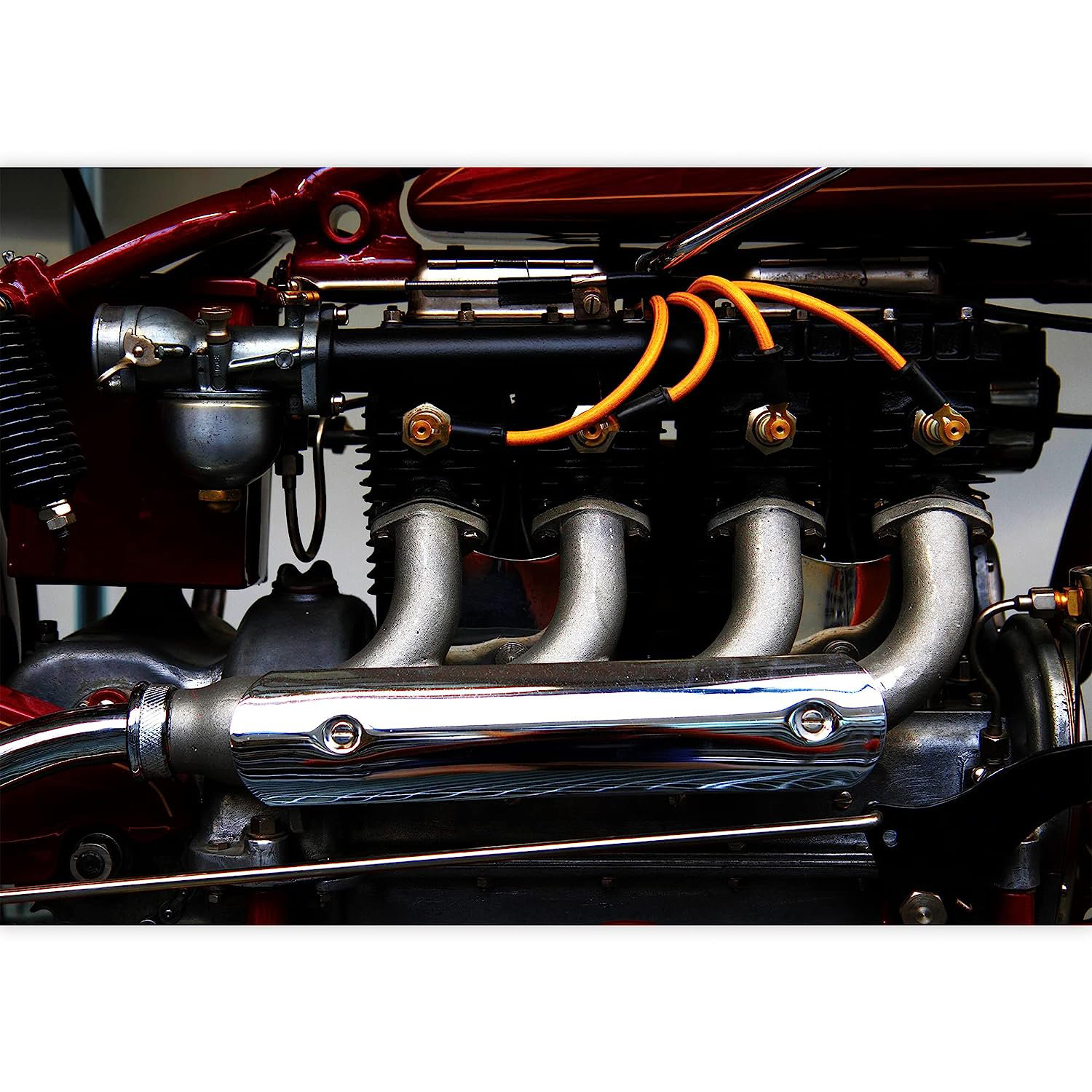 IDEA4WALL Close up Chrome Detail Supercar Engine Car and Vehicle ...