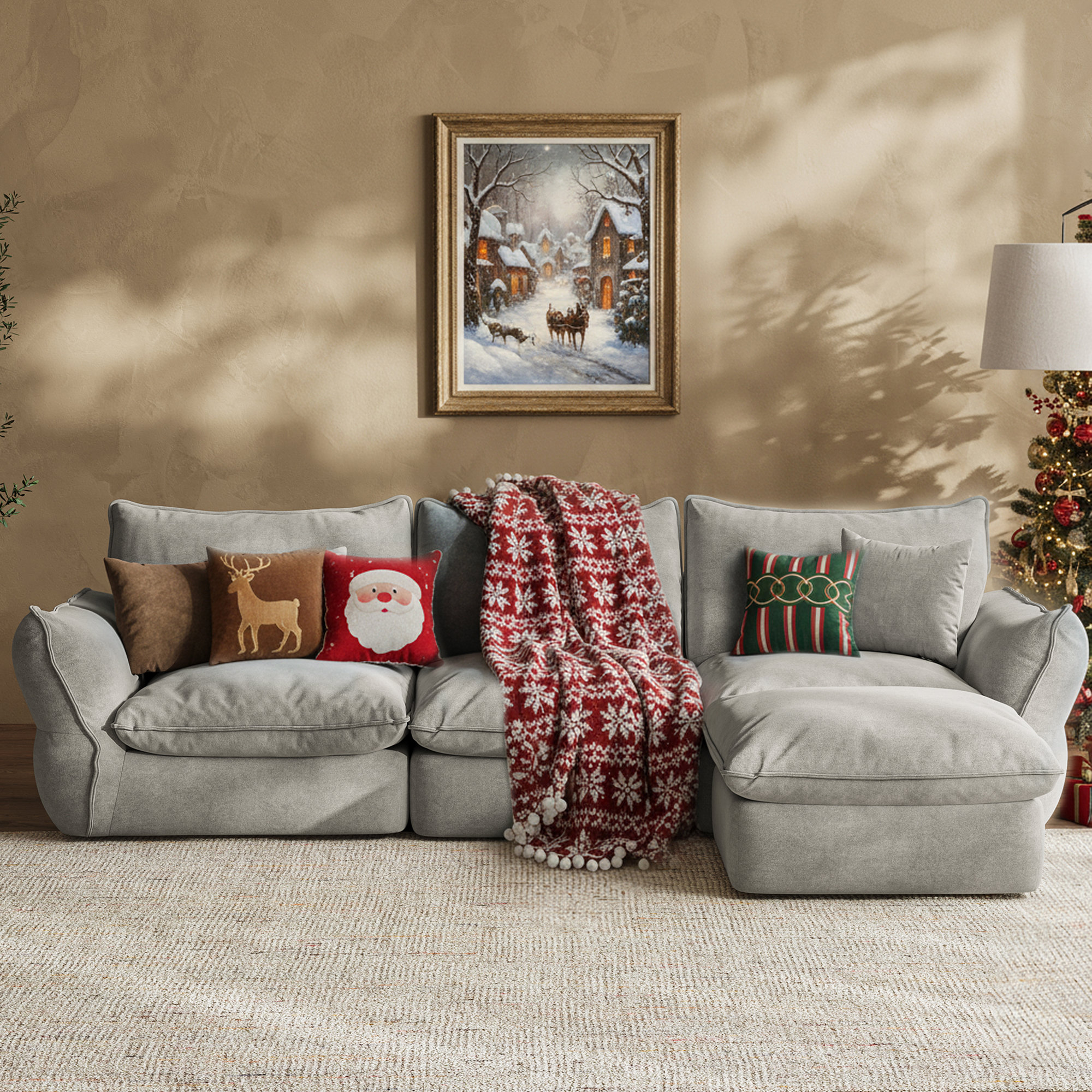 Wrought Studio™ 106'' Oversized Down Blend Sofa, Cushions Filled with a ...
