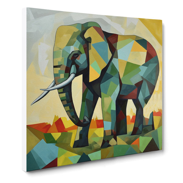Latitude Vive Elephant Cubism No.1 - No Frame Print | Wayfair.co.uk
