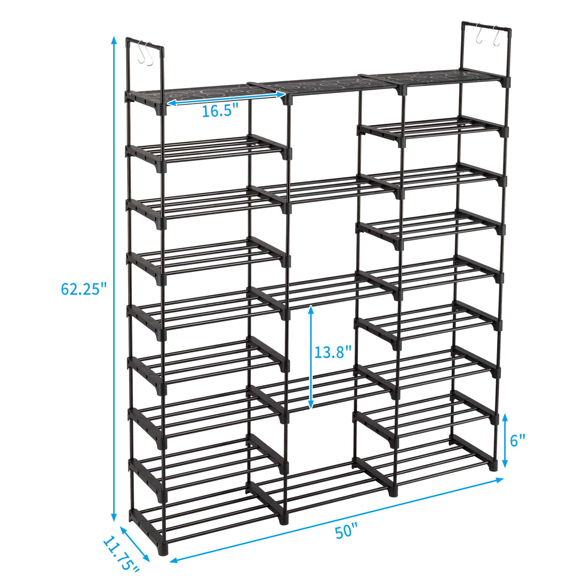 Rebrilliant 9 Tiers Shoe Rack Storage Organizer Shoe Shelf Organizer ...