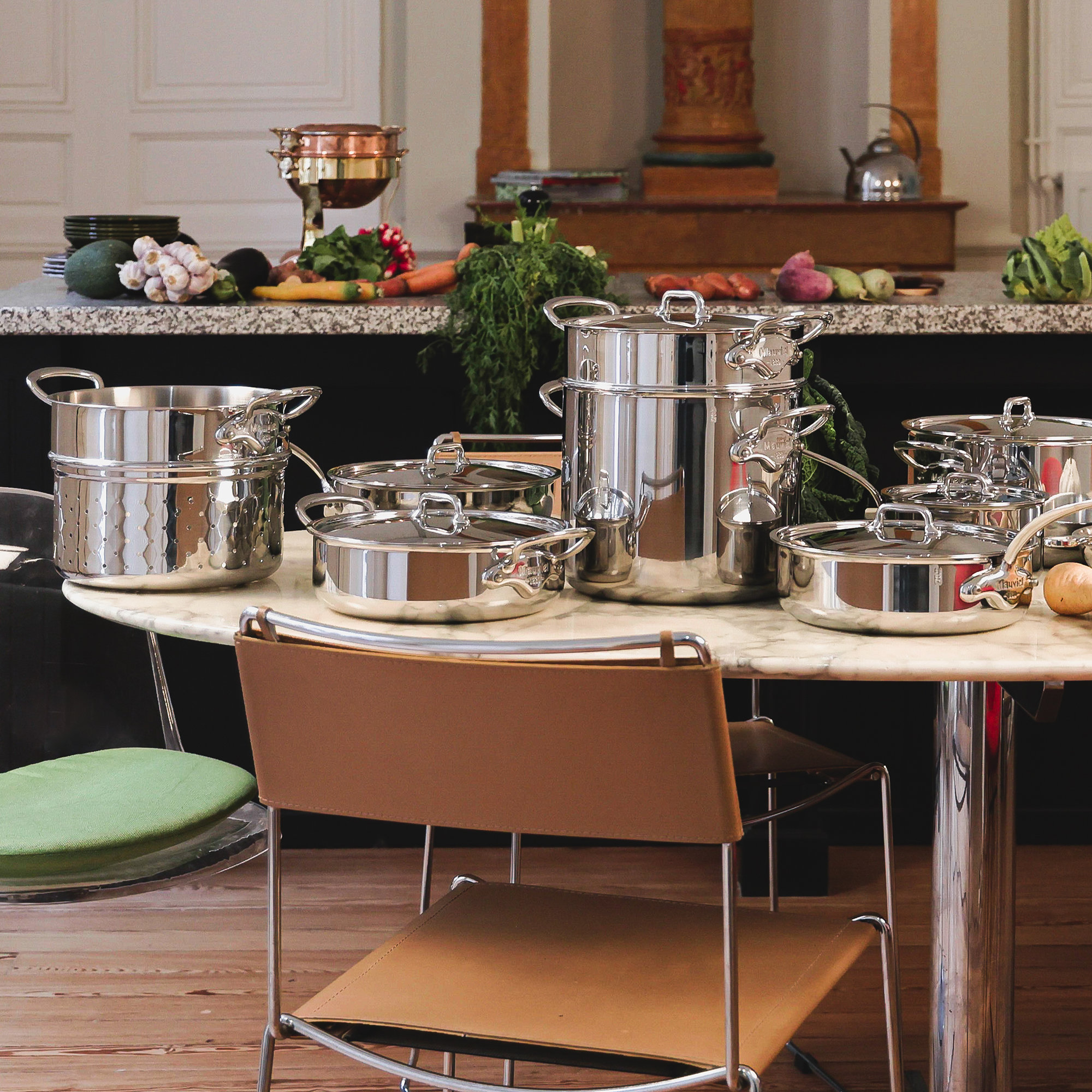 Mauviel M'URBAN 4 Tri-Ply 14-Piece Cookware Set With Cast Stainless ...