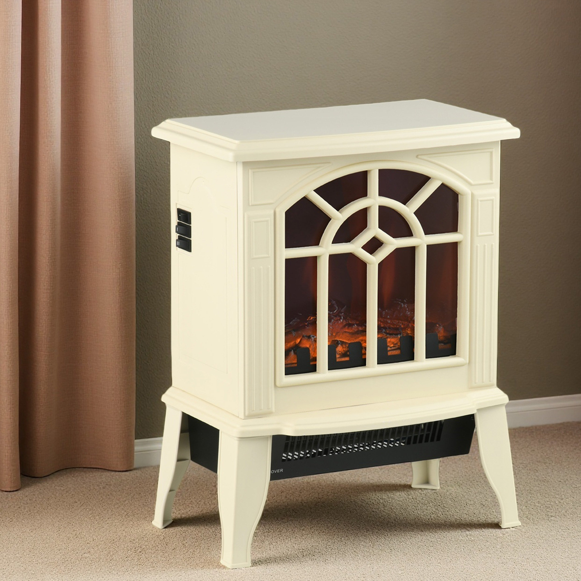 Winston Porter Warmglow 14.25" Compact Electric Fireplace Stove With ...